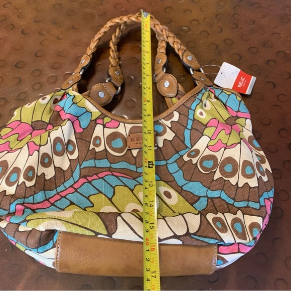 Relic | Bags | Relic Purse Hand Bags With Wooden Handles Butterfly Wing ...